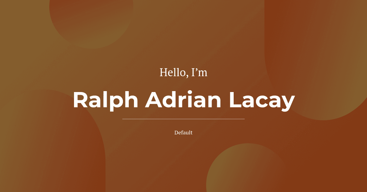 Ralph Adrian Lacay