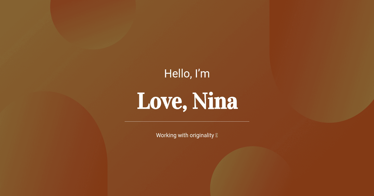 Love, Nina