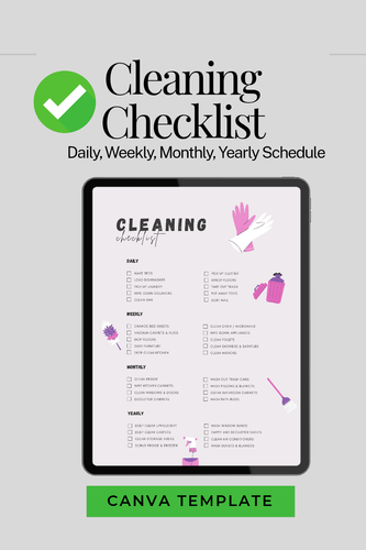 Cleaning Checklist Editable Canva Template by rodrigomanuel407 - Raket.PH