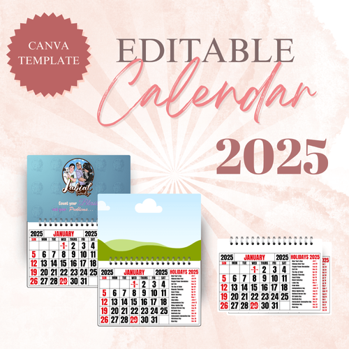 2025 Calendar - Canva Template by yhetzywrites - Raket.PH