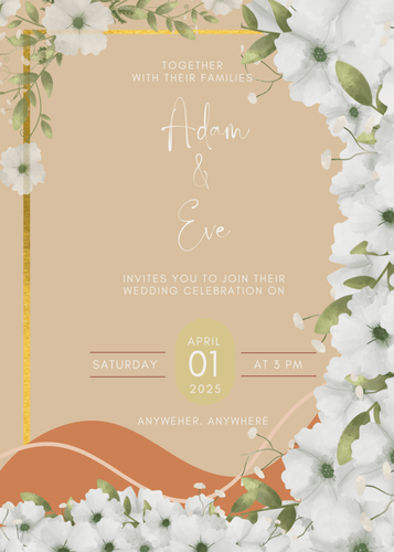 Brown Wedding Invitation Template Blank Boho Wedding Invitations