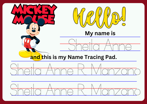 Mickey Mouse Letter Template