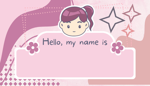 Name Tag Design For Girls Name Tag For Kids Vector Illustration