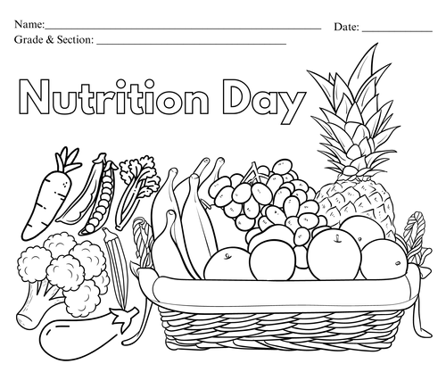 Coloring Worksheets About Nutrition Month
