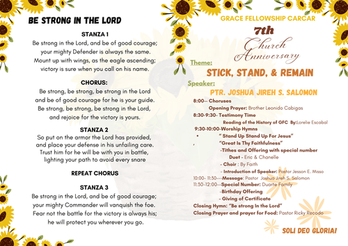 Anniversary Sample Program