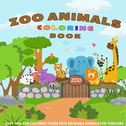 Zoo Coloring Book Zoo Animal Coloring Book: Christmas Coloring Pages