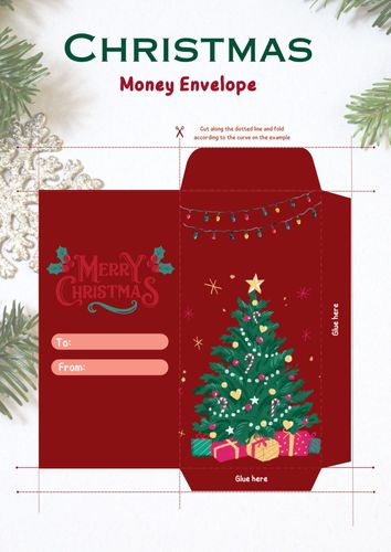 Christmas Miniature Envelope Template