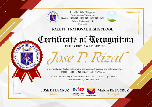 Editable Certificate Template Deped Matatag