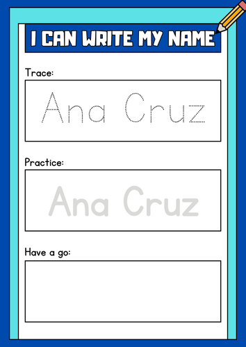 Custom Name Tracing Printable