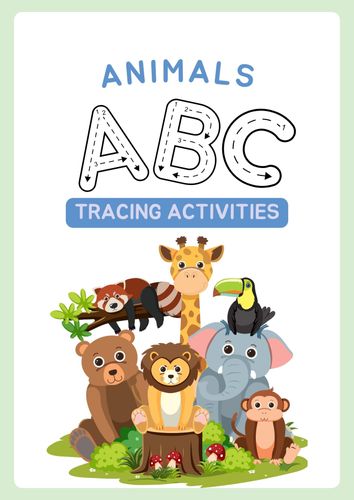 Animals Alphabet Uppercase Tracing Activities Workbook for Kids by ...