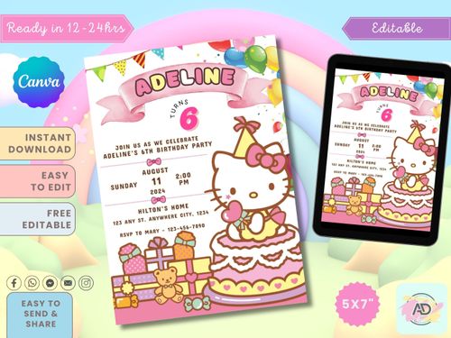 Cinnamoroll Customize Birthday Invitation by adprints - Raket.PH