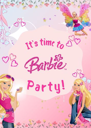 Barbie Invitation Templates Free Printable Pink Barbie Birthday Party