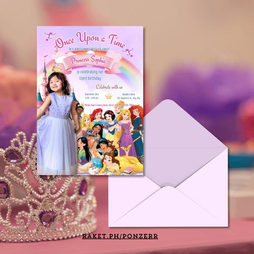 Purple Princess Birthday Invitations Template