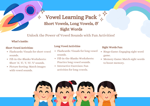 Short and Long Vowel Words for Kids by arthub - Raket.PH