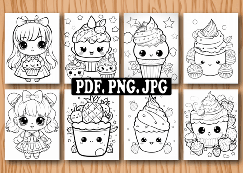 cute coloring pages for girls food