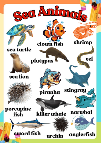 Aquatic Animals Chart
