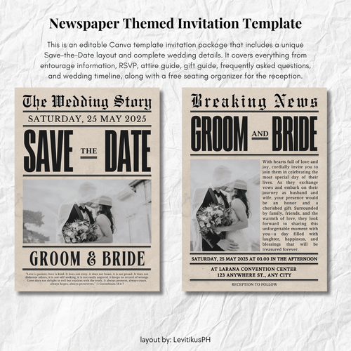 Newspaper Themed Invitations Wedding Invitation Newspaper Style Part 2