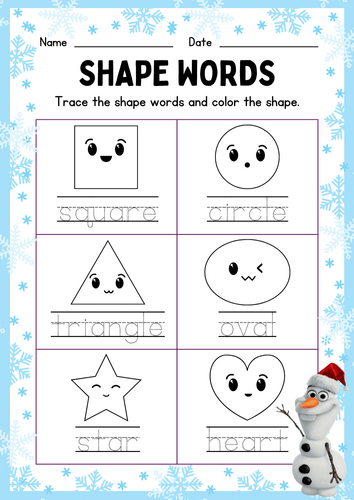 Shapes Kindergarten Worksheets