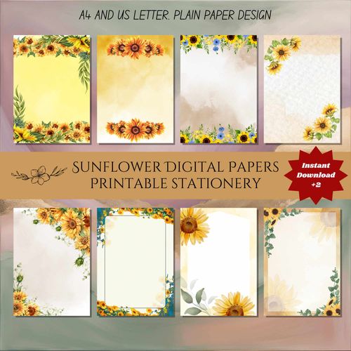 Printable Sunflower Stationery Designs Sunflower Stationary Stationery