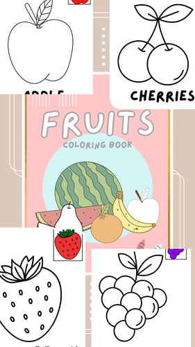 coloring book pages fruit