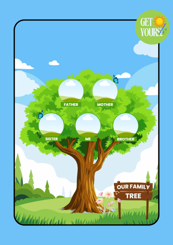 Family Tree 5 Members Clipart