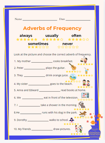 Adverbs Of Frequency Worksheet Past Continuous Worksheet Free ESL