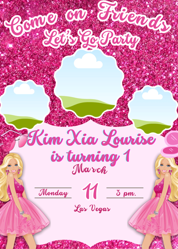 Barbie Invitations Background