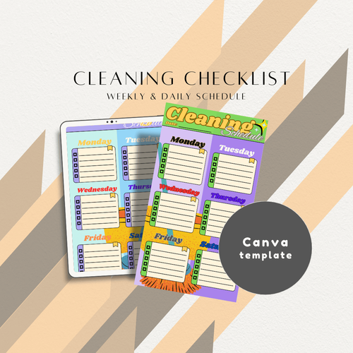 Cleaning Checklist Editable Canva Template by rodrigomanuel407 - Raket.PH