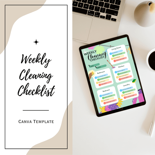 Cleaning Checklist Editable Canva Template by rodrigomanuel407 - Raket.PH