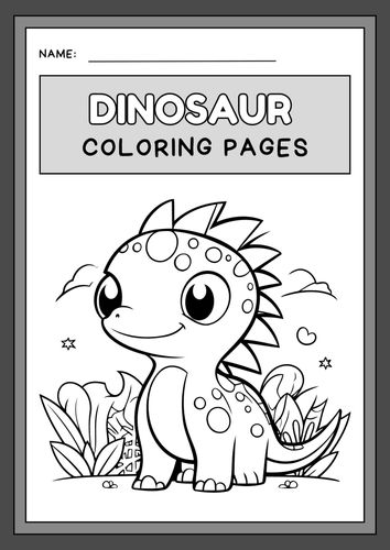 dinosaur black and white coloring pages