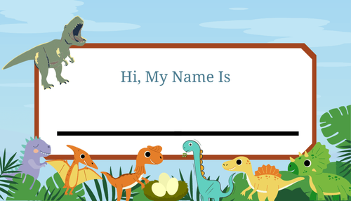 Dinosaur Name Tags Printable Classroom Labels Dinosaurs | Teaching