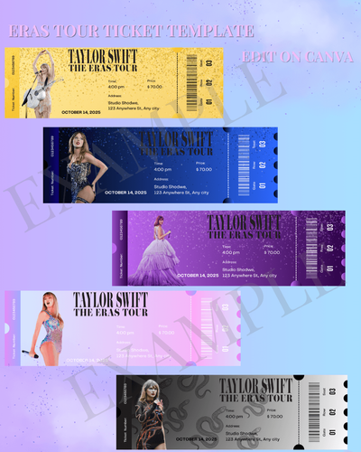 Taylor Swift Concert Ticket Template Editable Concert Ticket Template,