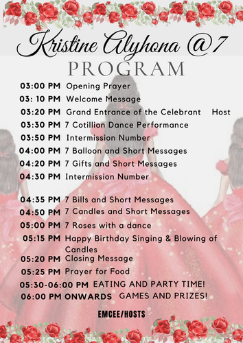 7th Birthday Party Program