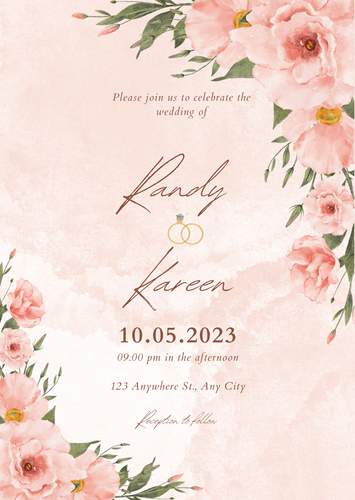 Vintage Rose Wedding Invitations Modern Elegant Wedding Invitation