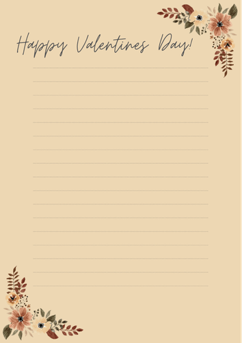 Valentines Day Writing Paper Template