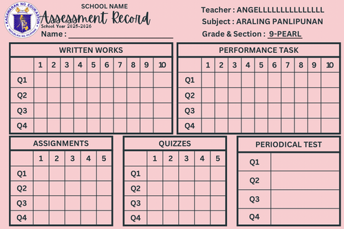 Student’s Assessment Record Template by janmallone_advincula - Raket.PH