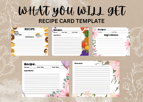 4x6 Recipe Card Template Grandma's Kitchen 4x6 Recipe Card