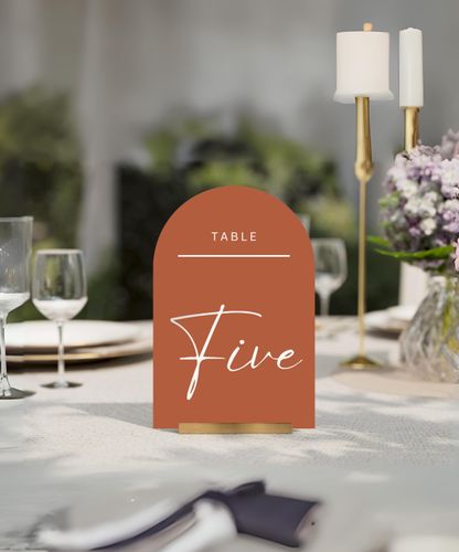 Red Printable Table Number Templates Acrylic Arch Table Number