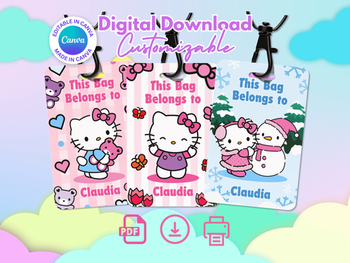 Hello Kitty Name Tag Design For Kids JBG Designs Typing And Editing