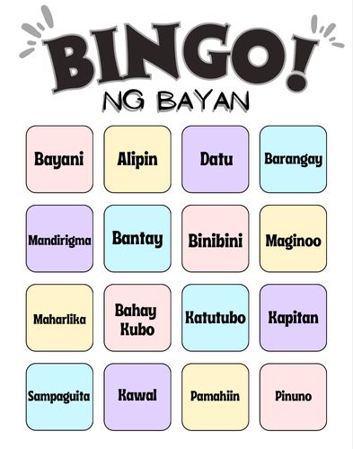 bingo patterns pinoy
