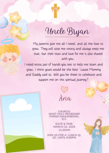 Baptism Invitations With Godparents