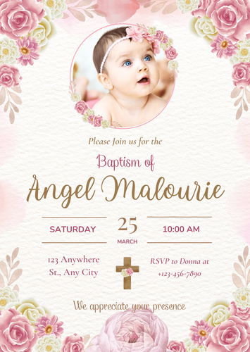 Baby Angel Background For Invitation