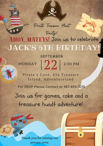 Pirate Invitation Background