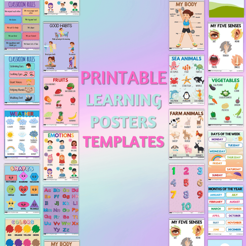 Printable Learning Posters for Kids by mommyshiene - Raket.PH