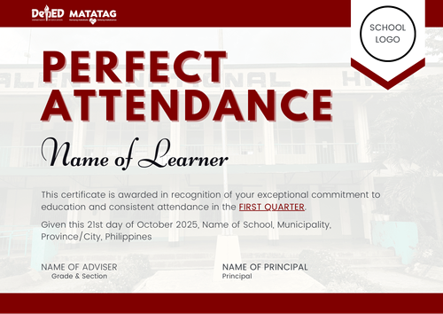 Perfect Attendance Certificates Editable Updates 4