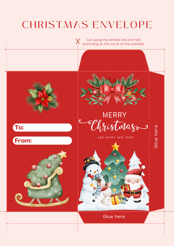Christmas Money Envelope Printable Template Christmas Gift Card