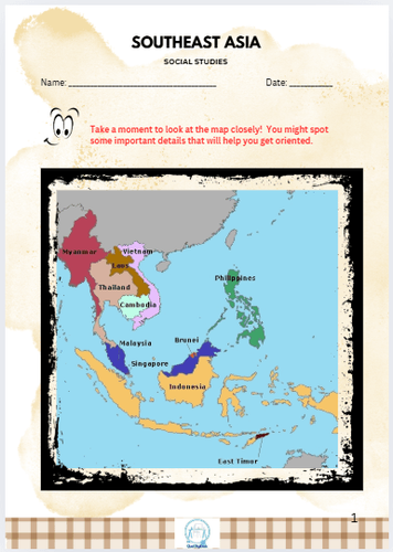 Southeast Map Worksheet