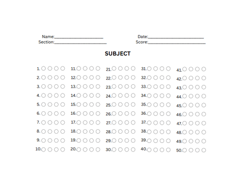 Multiple Choice Test Template