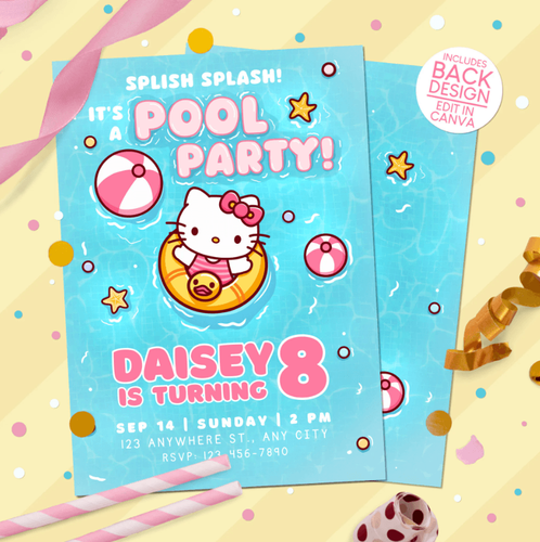 Hello Kitty Pool Party Invitations Hello Kitty Invitation