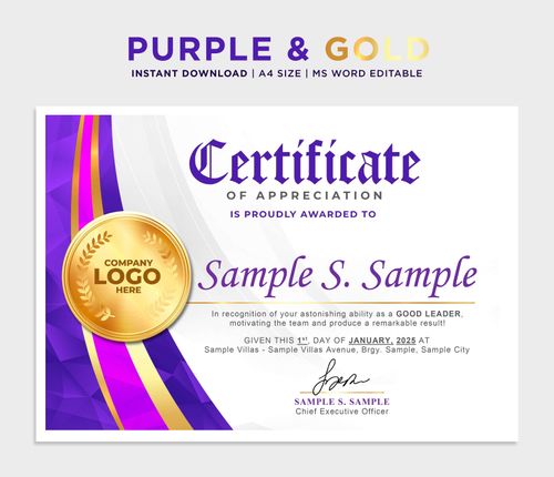 A4 Size Blank Certificate Designs